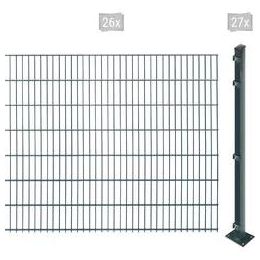Doppelstabmattenzaun Arvotec "EASY 143 zum Aufschrauben", grau (anthrazit), H:143cm, Kunststoff, Stahl, Zaunelemente, Zaunh&ouml;he 143 cm, Zaunl&auml;nge 2 - 60 m