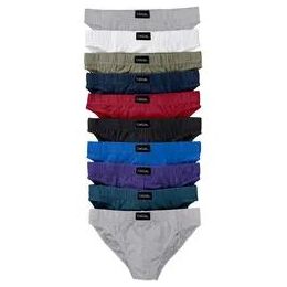 Slip bonprix, Herren, Gr. 7, 10 Stk., multi, hellgrau meliert, Jersey, Obermaterial: 90% Baumwolle, 10% Viskose, mehrfarbig, unifarben, figurbetont, Unterhosen Slip