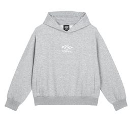Umbro - "Core" Kapuzenpullover f&uuml;r Damen (Grau meliert/Wei&szlig;)