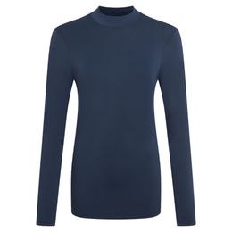 Craghoppers - T-Shirt f&uuml;r Damen, Stehkragen, Nosilife, Emblem, Lang&auml;rmlig (Marineblau)