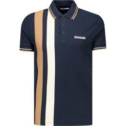 Lambretta - "Classic" Poloshirt f&uuml;r Herren, Logo (Marine/Rauchblau)