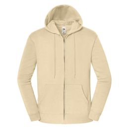 Fruit of the Loom - "Iconic Premium" Hoodie mit durchgehendem Rei&szlig;verschluss f&uuml;r Herren/Damen Unisex (W&uuml;stensand)