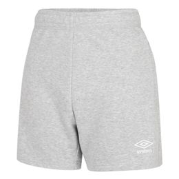 Umbro - "Club Leisure" Shorts f&uuml;r Damen (Grau meliert/Wei&szlig;)