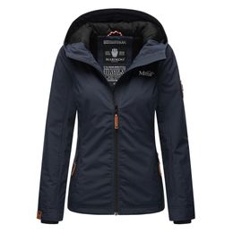 Marikoo Damen &Uuml;bergangsjacke leichte wind- und wasserabweisende Jacke mit Kapuze Navy