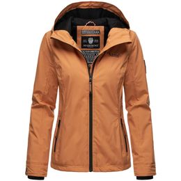 Marikoo Damen &Uuml;bergangsjacke leichte wind- und wasserabweisende Jacke mit Kapuze Rusty Cinnamon