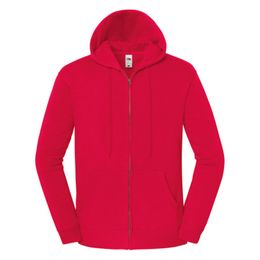 Fruit of the Loom - "Iconic Premium" Sweatjacke f&uuml;r Herren, mit Kapuze (Rot)