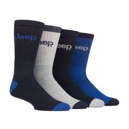 JEEP Herren 4er Pack Recycling-Baumwoll-Stiefelsocken | Dick gestrickte, voll gepolsterte Socken