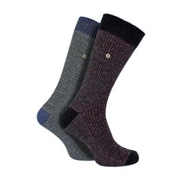 JEEP 2er-Pack Herren Freizeit-Rippstrick Baumwollsocken | Mittelschwere Karost&uuml;tzstr&uuml;mpfe