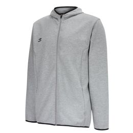 Umbro Herren Pro Fleece-Kapuzenpullover mit durchgehendem Rei&szlig;verschluss (Graumeliert/Schwarz)