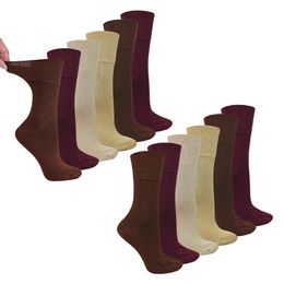 12 Paar Damen Bambus Diabetikersocken | Weiche, nicht einschn&uuml;rende Komfortsocken
