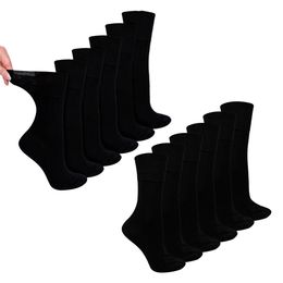 12 Paare Damen Bambus Diabetikersocken | Weiche, nicht einengende Komfortsocken