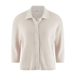 Peter Hahn - Strickjacke mit 3/4-Arm, beige, Gr. 48 / XL - Baumwolle