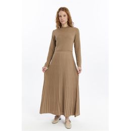 Damen Falten Rock, Cord, Thin Seasonal Cold Yarn Strickwaren Kleid, Nerz