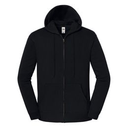 Fruit of the Loom - "Iconic Premium" Sweatjacke f&uuml;r Herren, mit Kapuze (Schwarz)