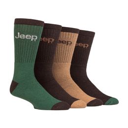 JEEP Herren 4er Pack Recycelte Baumwoll-Stiefelsocken | Dicke Strick-Fullschaum-Socken