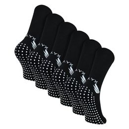 6er-Pack Herren Bambus Crew Grip Socken | Verst&auml;rkter Fersen- und Zehenbereich weiche rutschsichere Socken