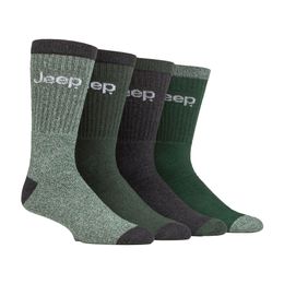 JEEP Herren 4er Pack Recycelte Baumwoll-Stiefelsocken | Dicke Strick-Socken mit voller Polsterung