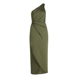 Abendkleid Vera Mont "Damen mit Raffung", Damen, Gr. 40, Normalgr&ouml;&szlig;en, herb gr&uuml;n, Satin, Obermaterial: 100% Polyester; Futter: 95% Polyester, 5% Elasthan, figurbetont lang, asymmetrischer Ausschnitt, Kleider Abendkleid, Material