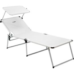 Brunner Malibu High Sonnenliege mit Sonnenschutz klappbar 195,5 x 62 x 48 cm hellgrau - Liegen