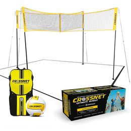 Crossnet Volleyballnetz Set 4 Ecken Spiel verstellbar 4&ndash;8 Spieler - Spielsachen