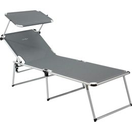 Brunner Malibu High Sonnenliege mit Sonnenschutz klappbar 195,5 x 62 x 48 cm dunkelgrau - Liegen