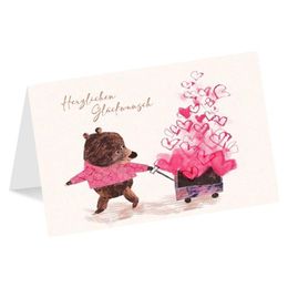 Gl&uuml;ckwunschkarte "Herzlichen Gl&uuml;ckwunsch" B&auml;r
