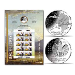 Numisblatt: "250. Geburtstag Alexander von Humboldt"