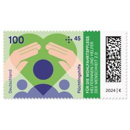 Helferinnen und Helfer der Menschheit 2.0 - Fl&uuml;chtlingshilfe, Briefmarke zu 1,00 + 0,45 EUR, 10er-Bogen