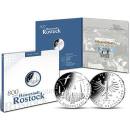 Numisfolder M&uuml;nze & Marke: "800 Jahre Hansestadt Rostock"