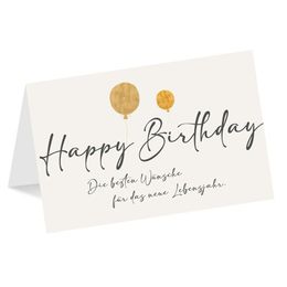 Gl&uuml;ckwunschkarte "Happy Birthday" Luftballons