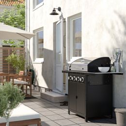 IKEA GRILLSK&Auml;R Gasgrill mit 2 Beistelltischen