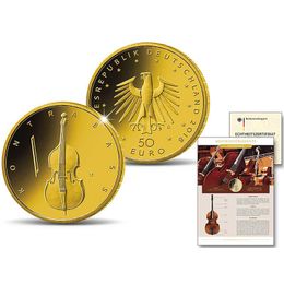 50-Euro-Gold-Numisblatt 2018 "Musikinstrumente - Kontrabass"