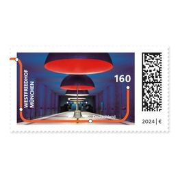 Westfriedhof M&uuml;nchen, Briefmarke zu 1,60 EUR, 10er-Bogen