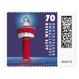 Leuchtturm Alte Weser, Briefmarke zu 0,70 EUR, 10er-Bogen
