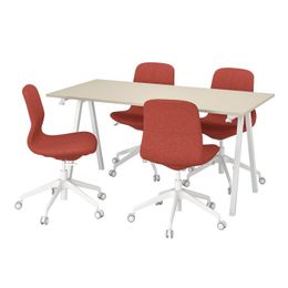 IKEA TROTTEN / L&Aring;NGFJ&Auml;LL Konferenztisch und St&uuml;hle