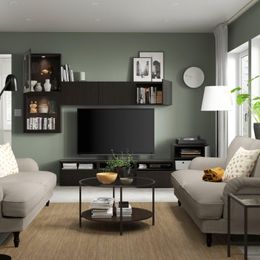IKEA BEST&Aring; TV-Komb. mit Vitrinent&uuml;ren