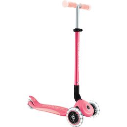 Globber Elite Lights Glow Dreirad Scooter h&ouml;henverstellbar mit LED Leuchtrollen pastellrosa - E-Bikes, Scooter & Zubeh&ouml;r