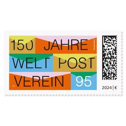 150 Jahre Weltpostverein, Briefmarke zu 0,95 &euro;, 10er-Bogen