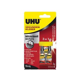 UHU Sekundenkleber blitzschnell MINIS, Inhalt: 3 St&uuml;ck