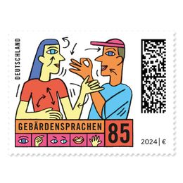 Geb&auml;rdensprachen, Briefmarke zu 0,85 EUR, 10er-Bogen