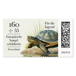 Reptilien - "Europ&auml;ische Sumpfschildkr&ouml;te", Briefmarke zu 1,60 + 0,55 &euro;, 10er-Bogen