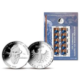 Numisblatt "225. Geb. Annette von Droste-H&uuml;lshoff"