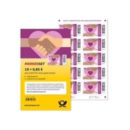 Markenset "Helferinnen und Helfer der Menschheit 2.0 - Pflege", Briefmarke zu 0,85 + 0,40 EUR, 10er-Set