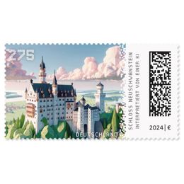 Schloss Neuschwanstein, Briefmarke zu 2,75 &euro;, 10er-Bogen