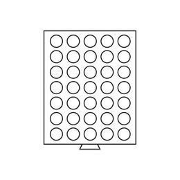 M&uuml;nzenbox, transparent mit 1 Schub-Tableau, MB35R/32