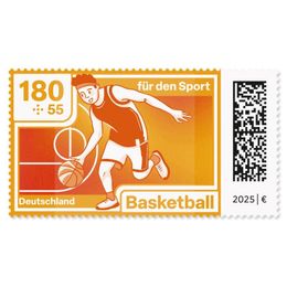 Basketball, Briefmarke zu 1,80 + 0,55 &euro;, 10er-Bogen
