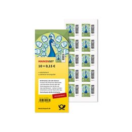 Markenset Briefpfau, Briefmarke zu 0,15 &euro;, 10er-Set