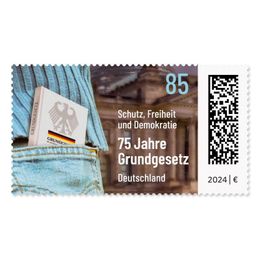 75 Jahre Grundgesetz, Briefmarke zu 0,85 &euro;, 10er-Bogen