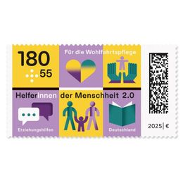 Helferinnen und Helfer der Menschheit 2.0 - "Erziehungshilfen", Briefmarke zu 1,80 + 0,55 &euro;, 10er-Bogen