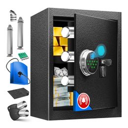 Kesser&reg; Elektr. Tresor mit Fingerabdruck & Schl&uuml;ssel Inkl. Notfallakku Elektronischer Safe 3x Doppelbolzenverriegelung Boden Wandtresor M&ouml;beltresor Panzerschrank Zahlenschloss